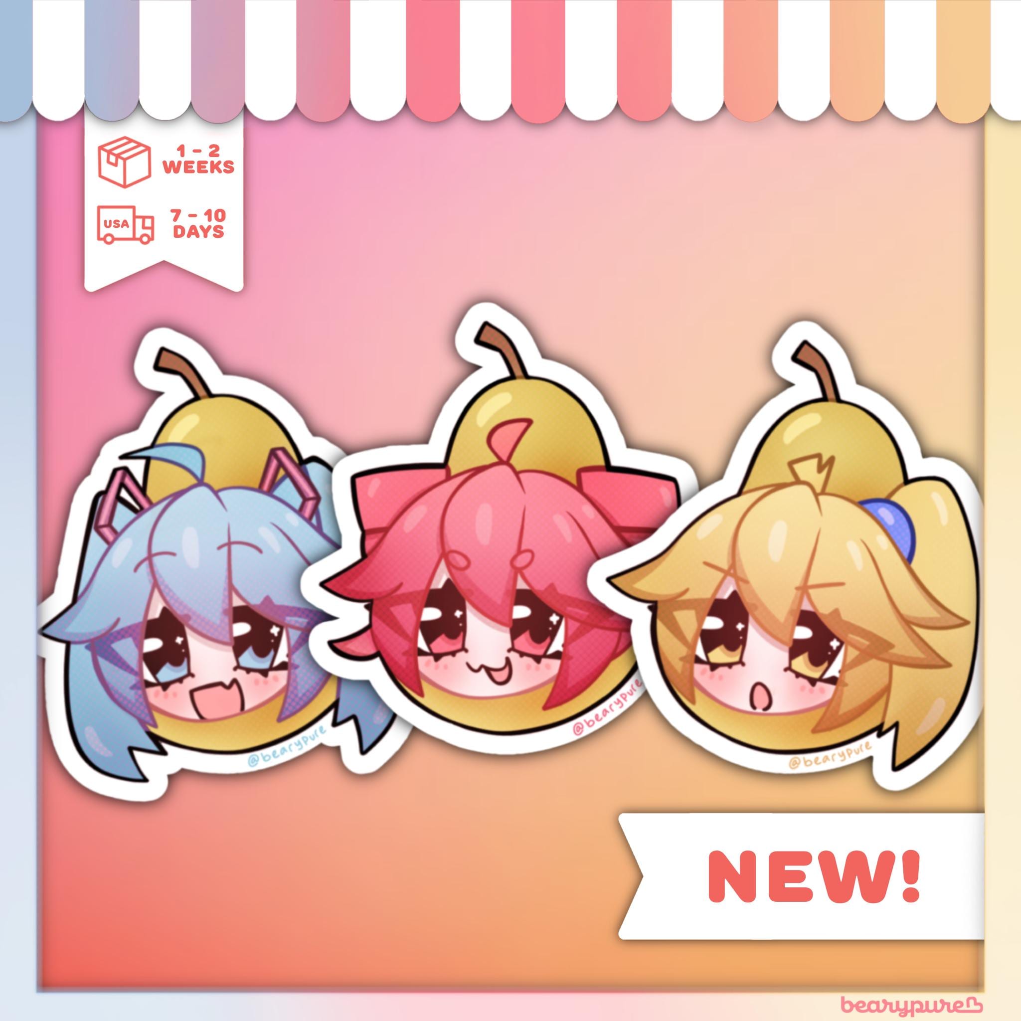Triple Pear Stickers | Akita Neru, Hatsune Miku, Kasane Teto, Vocaloid ...