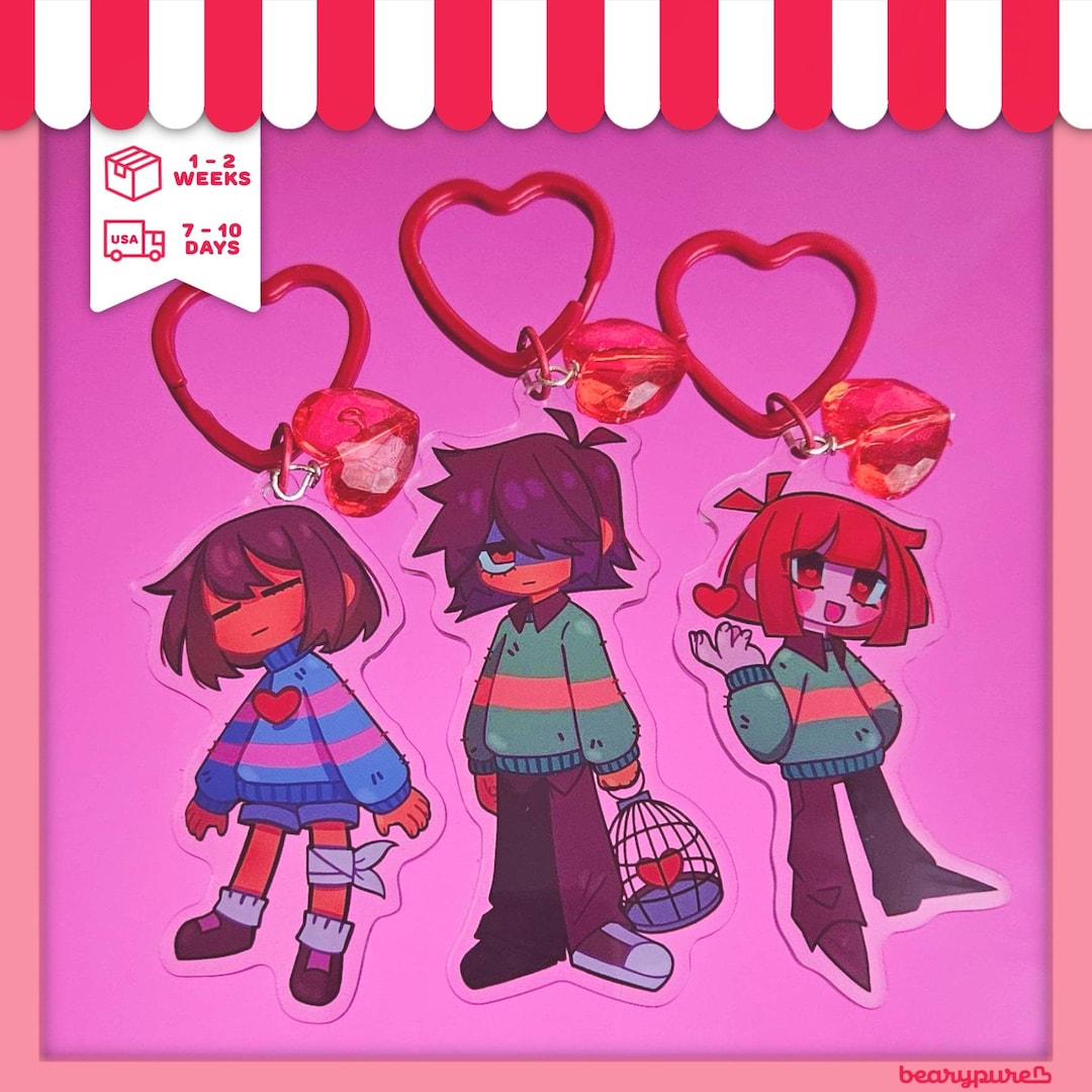 Undertale & Deltarune Protagonist Acrylic Keycharms | Frisk, Kris ...