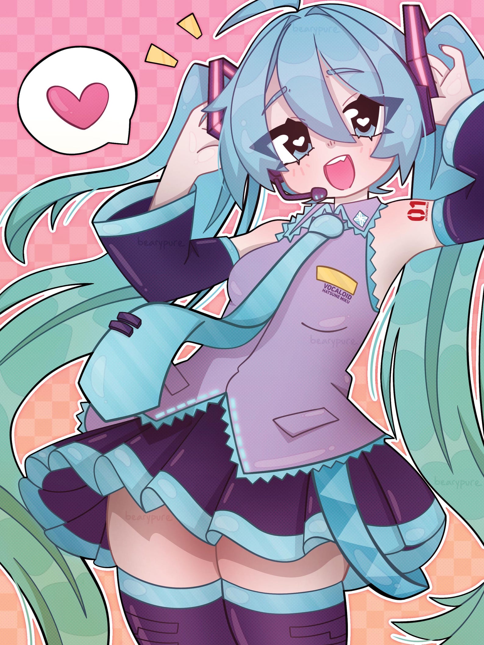 Hatsune Miku Spotlight Print | Vocaloid, Anime, Kawaii, Illustration ...
