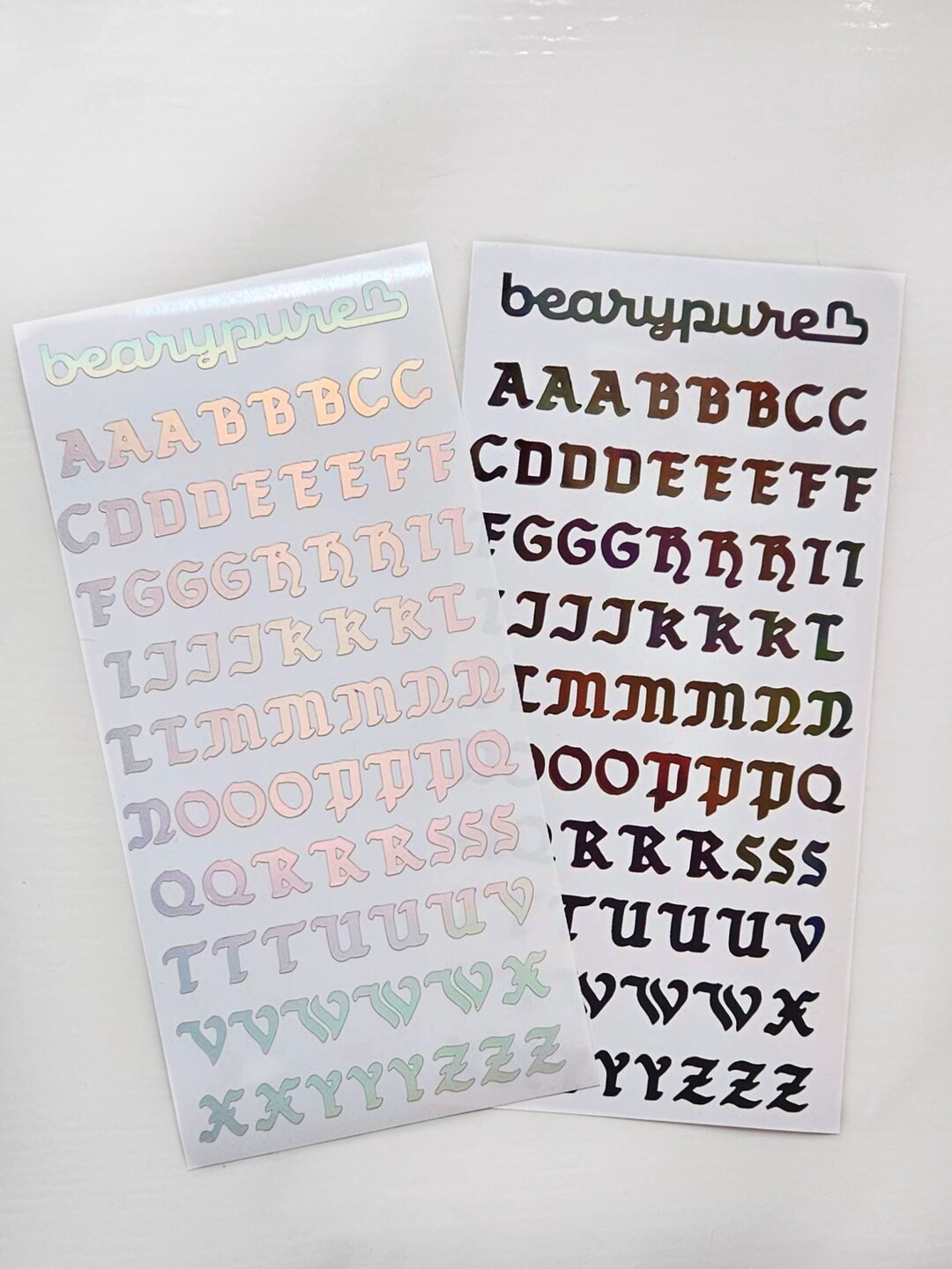 Gothic Font Deco Holographic Sticker Sheet Edgy, Emo, Goth, Fonts ...