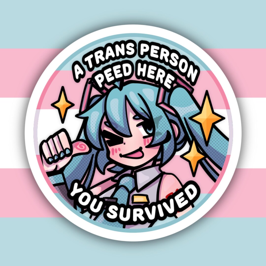 Hatsune Miku "a Trans Person Peed Here" Stickers and Pin | Hatsune Miku ...