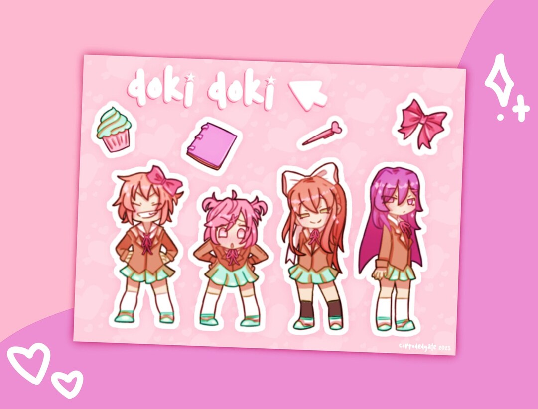 DISCONTINUING JULY Doki Doki DDLC Game Sticker Sheet - Etsy Australia