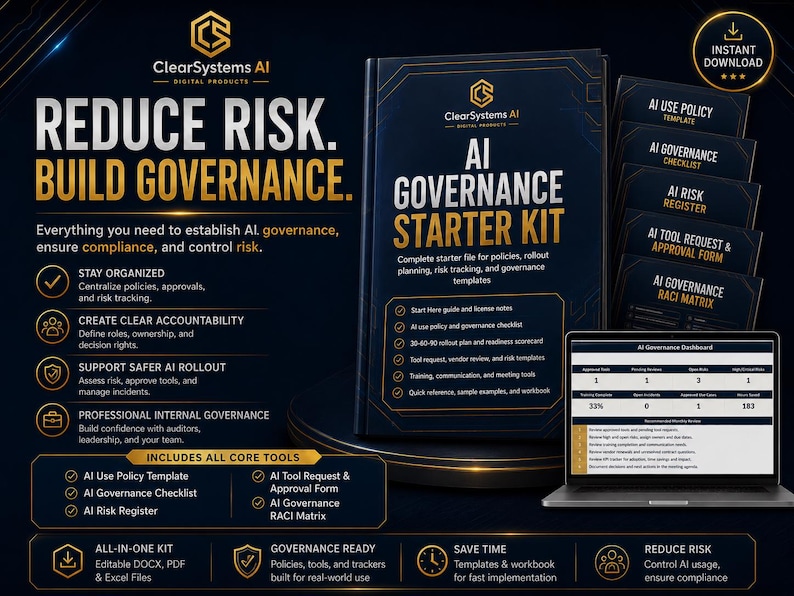 AI Governance Toolkit | AI Policy Template, Risk Register, Tool ...