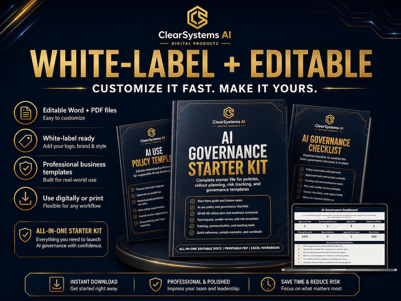 AI Governance Toolkit | AI Policy Template, Risk Register, Tool ...