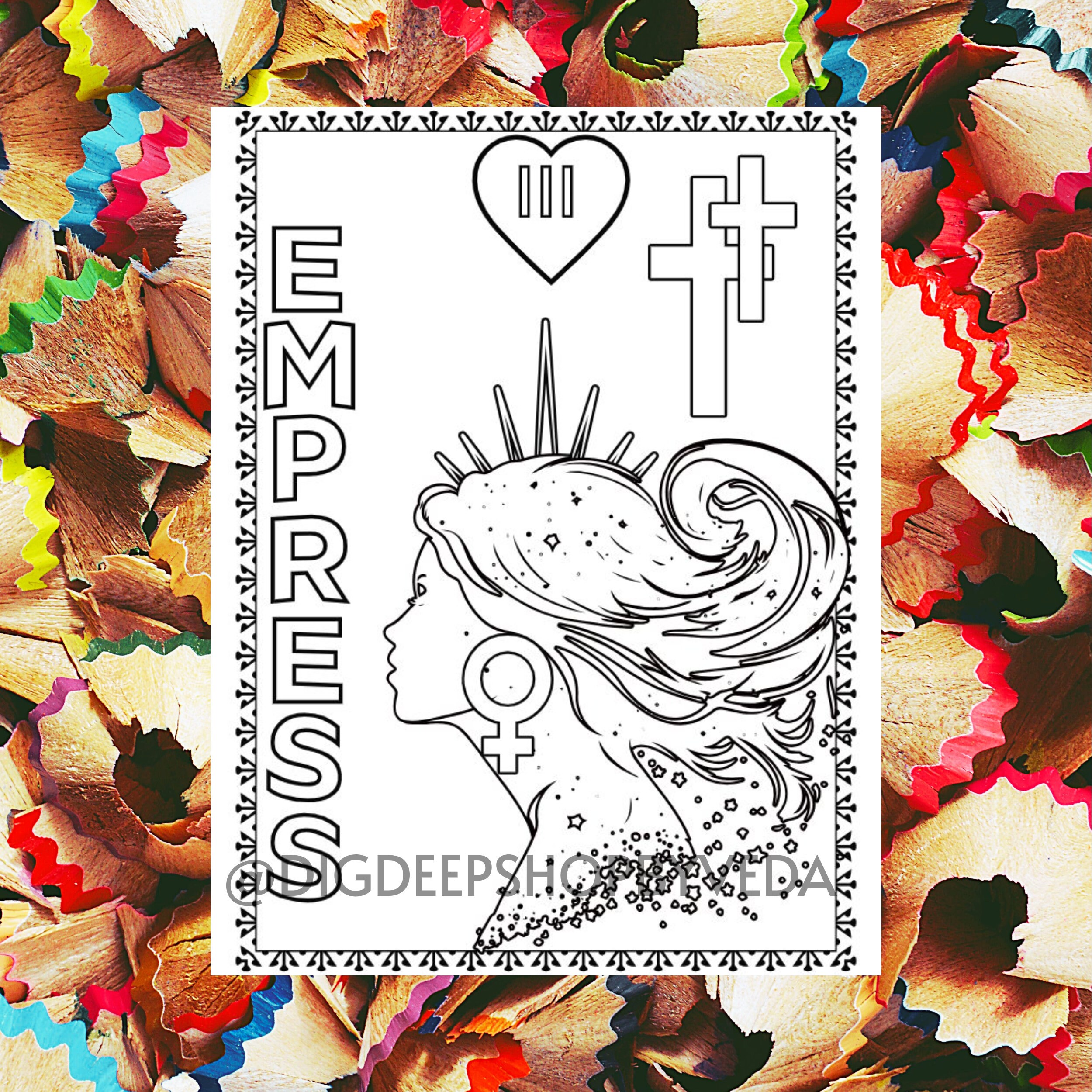 Empress Coloring Page | Tarot Inspired Meditative Coloring | Spiritual ...