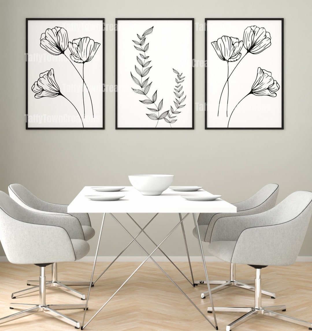 Wall Flower Art Minimalist Digital Design, Wall Art, Instant Download ...