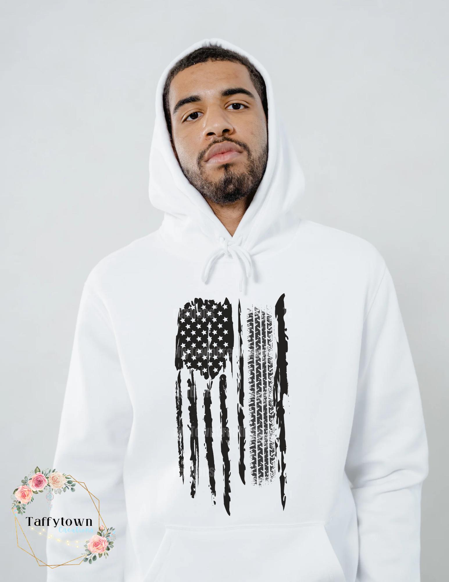 Side by Side American Flag Tracks Digital Design, off Road Gift, Black ...