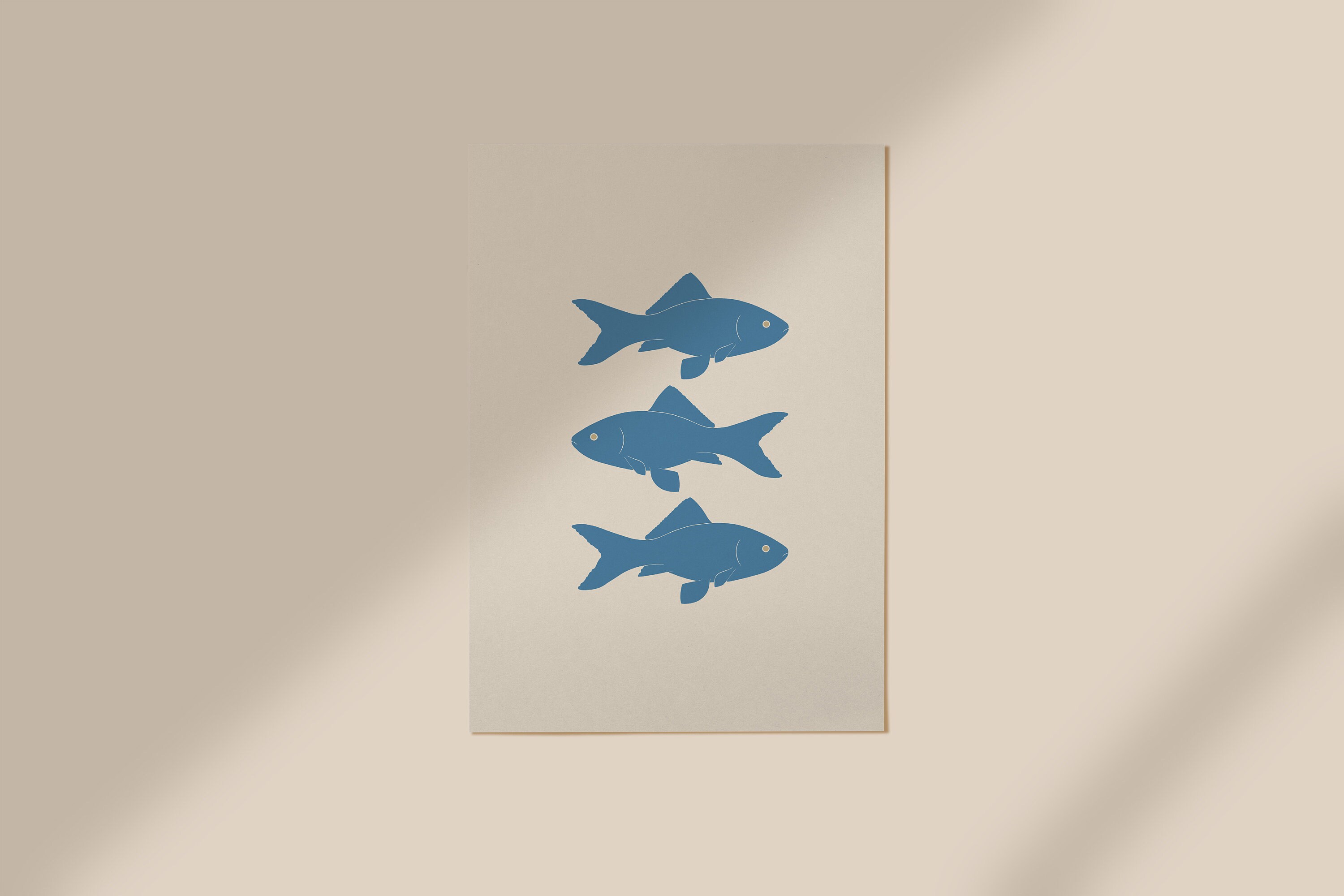 Fish Art Print Minimal Fish Poster Fish Wall Art Poster - Etsy
