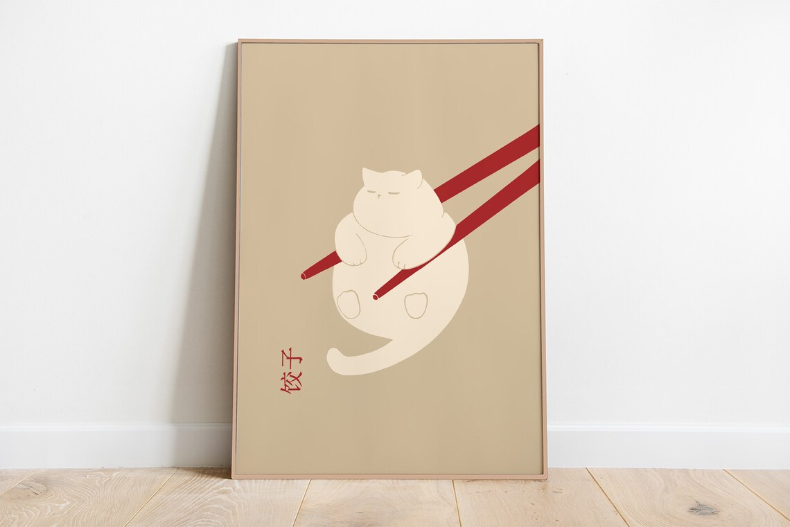 Cat Dumpling Art Print: Asian Wall Decor (digital Download) - Etsy