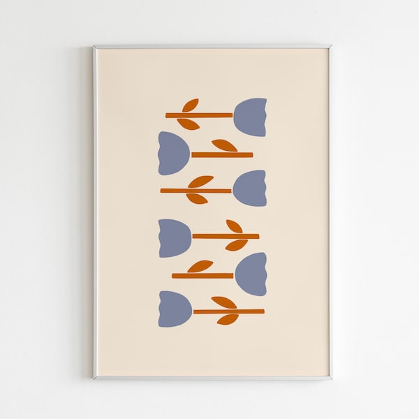 Tulip Illustrated Art Print, Tulip Poster Design, Printable Wall Art ...