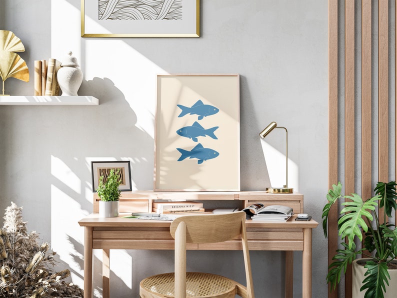 Fish Art Print Minimal Fish Poster Fish Wall Art Poster - Etsy