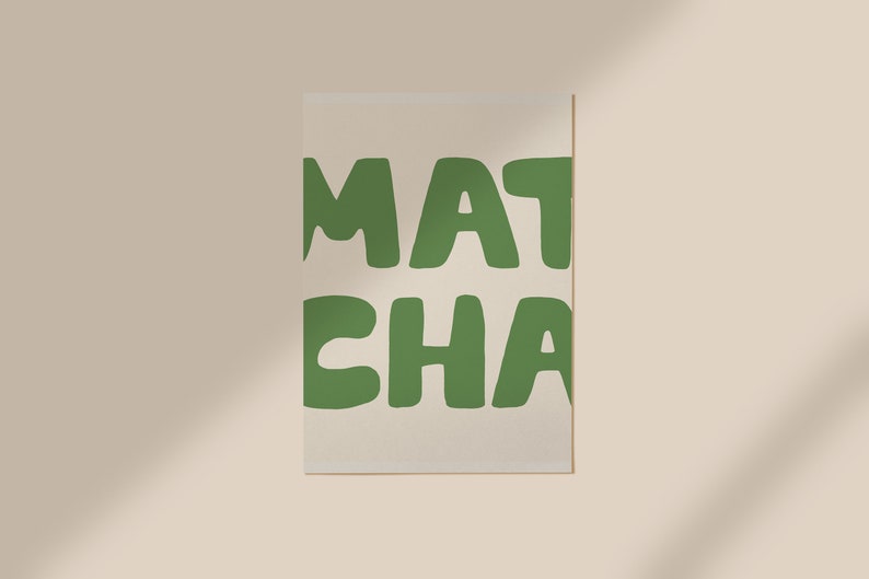 Matcha Poster, Matcha Art Print, Cafe Poster, Trendy Green Print ...