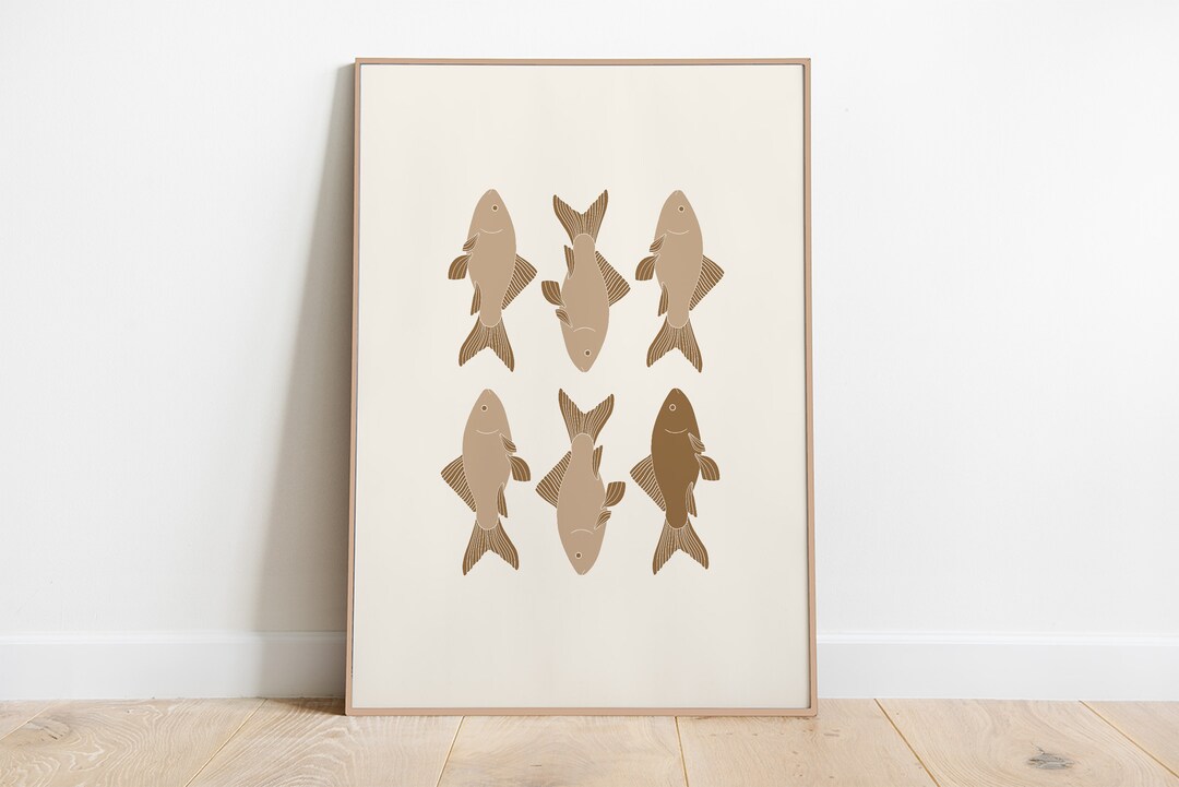 Neutral Fish Art Print, Fish Poster, Fish Wall Art Poster, Printable ...
