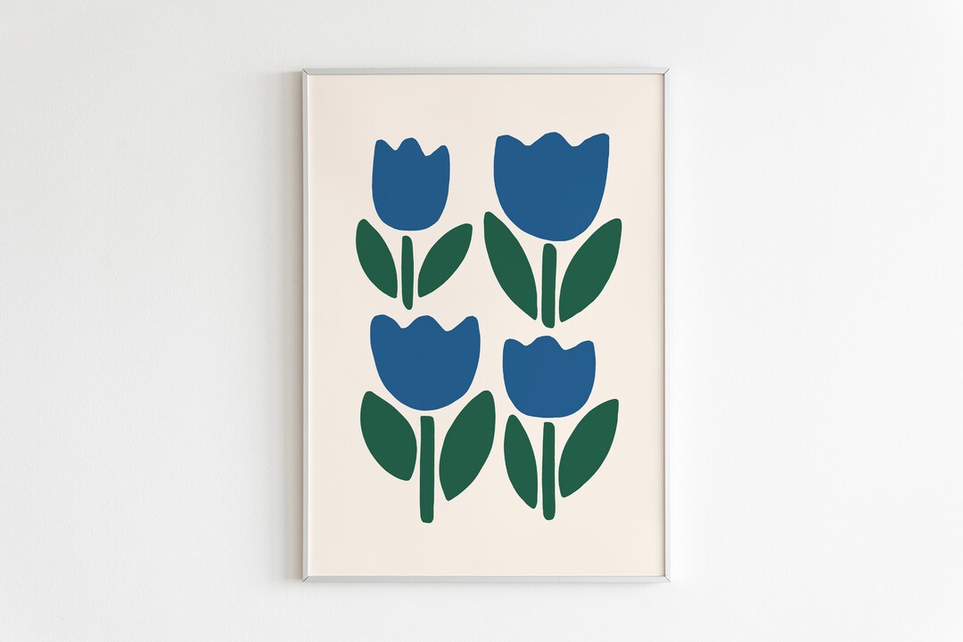 Chunky Tulip Art Print, Tulip Art, Botanical Wall Art, Floral Printable ...