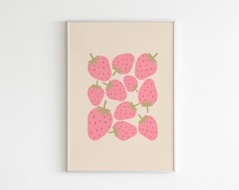 Cute Strawberry Poster Digital Download - Etsy
