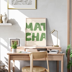 Matcha Poster, Matcha Art Print, Cafe Poster, Trendy Green Print ...