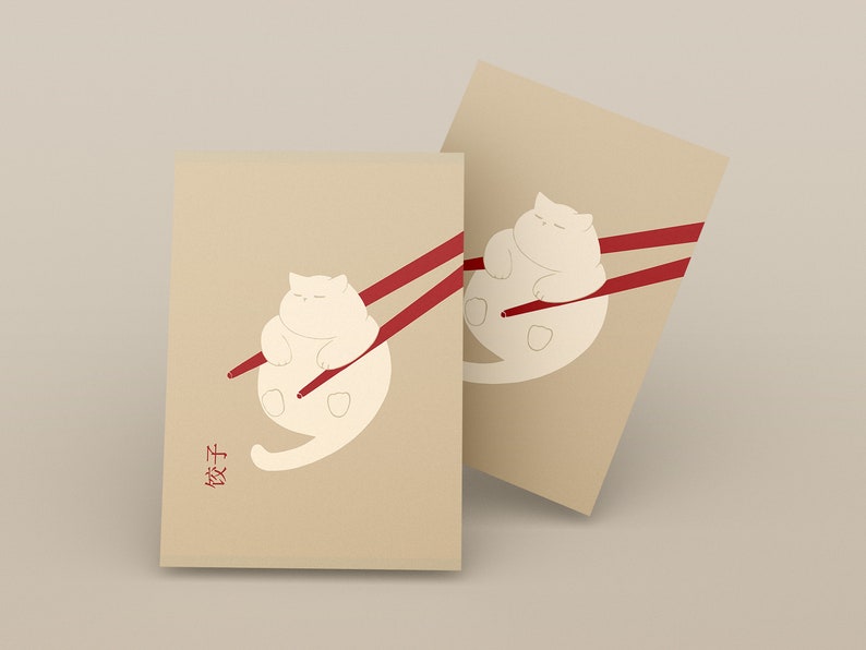 Cat Dumpling Art Print: Asian Wall Decor (digital Download) - Etsy