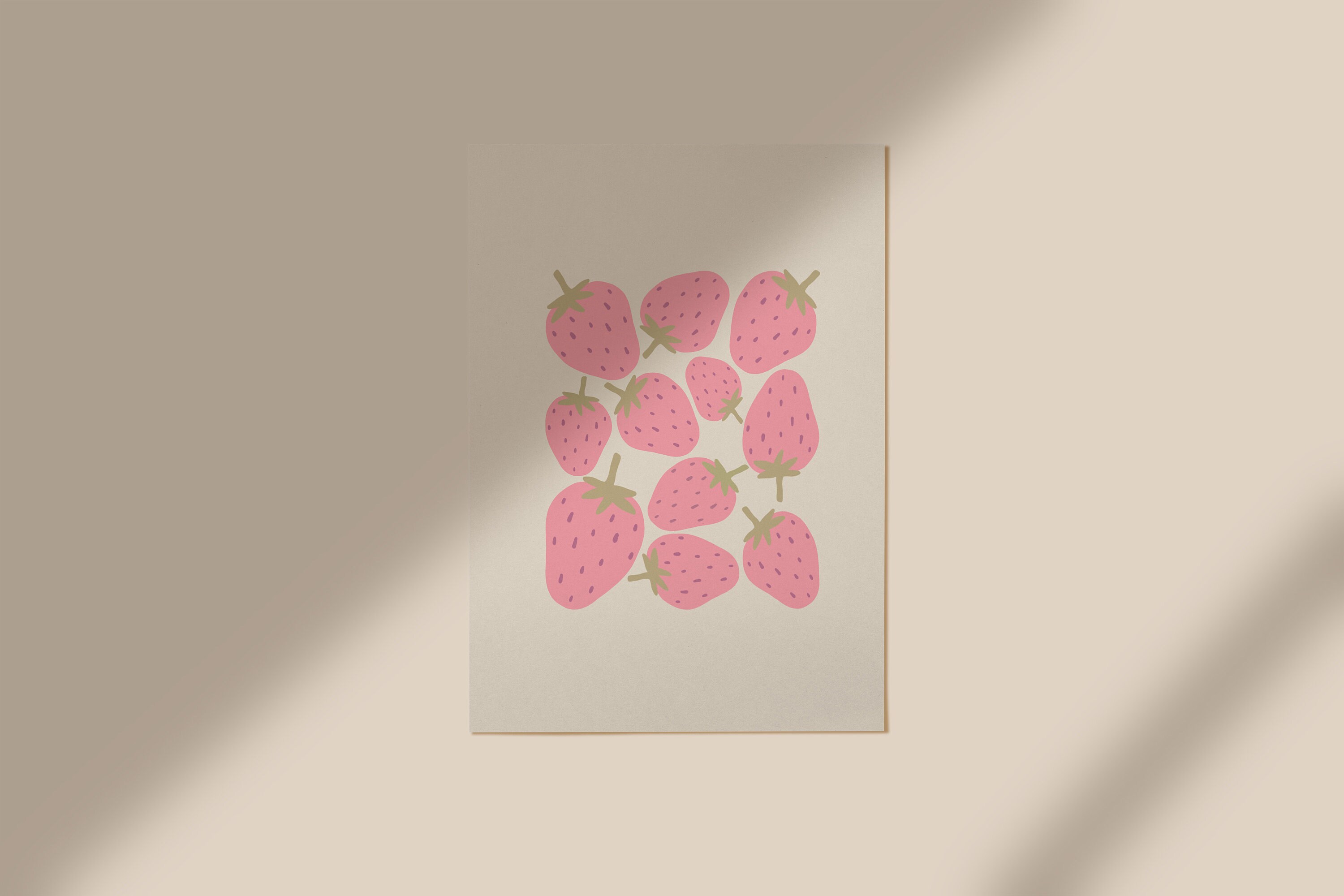 Strawberry Dreams Print, Strawberry Wall Art, Cute Strawberry Print ...