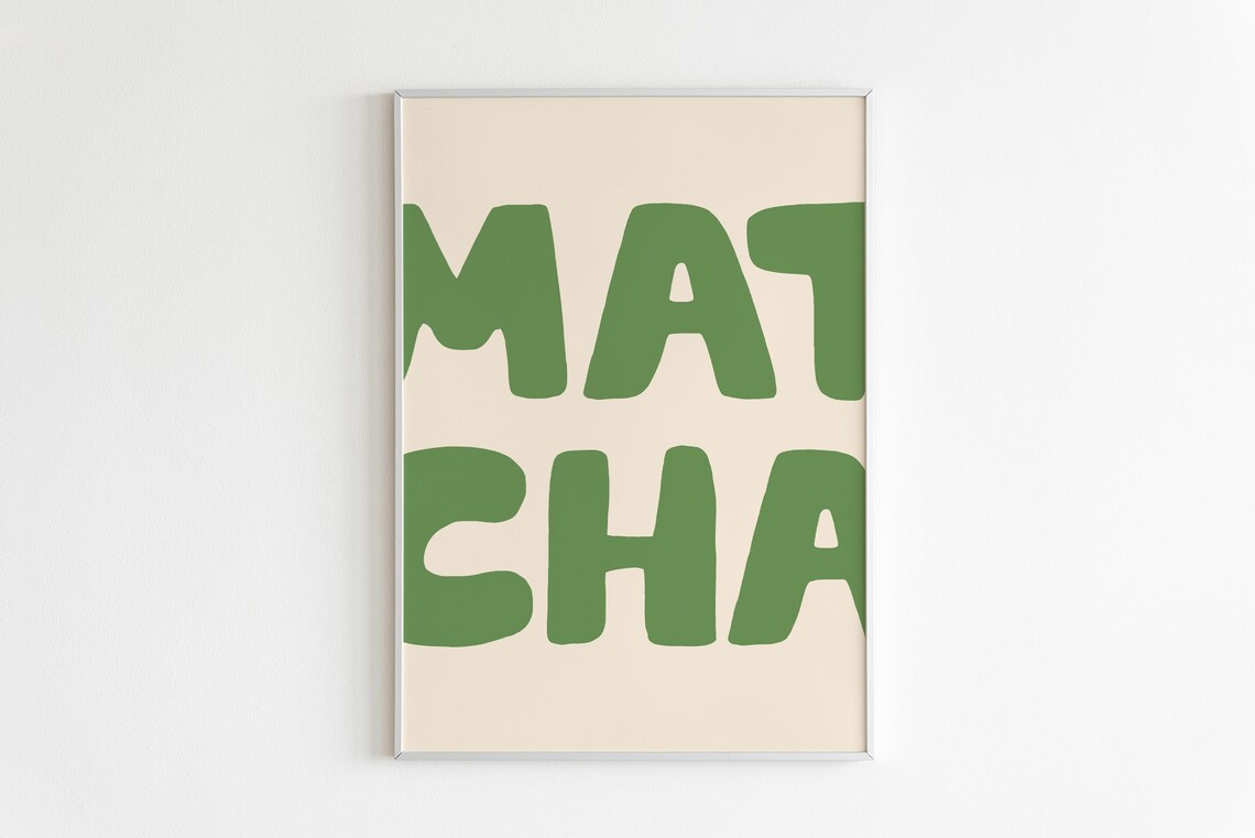 Matcha Poster, Matcha Art Print, Cafe Poster, Trendy Green Print ...