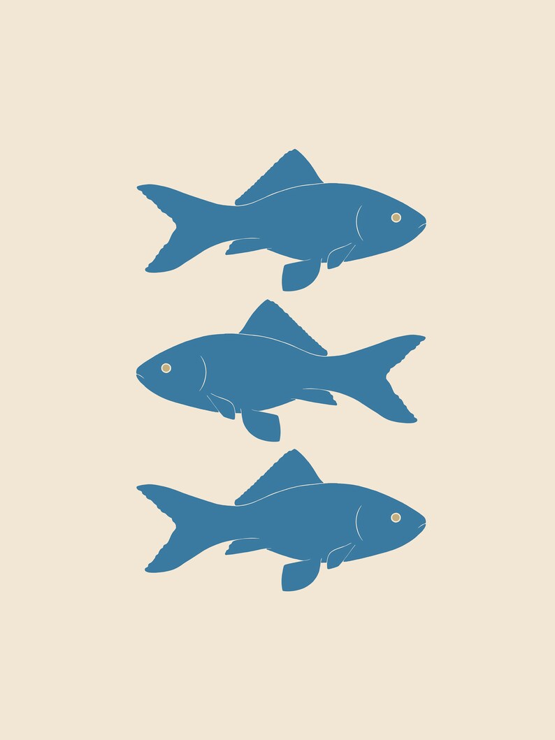 Fish Art Print Minimal Fish Poster Fish Wall Art Poster - Etsy