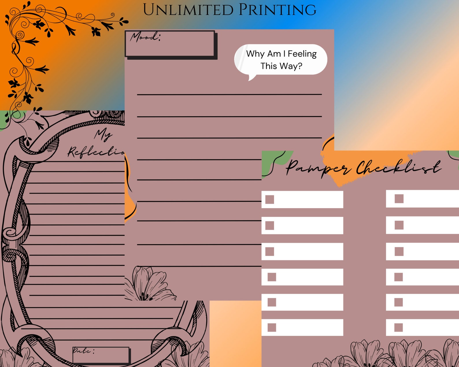 Self-care Self Reflection Digital Download Printable - Etsy