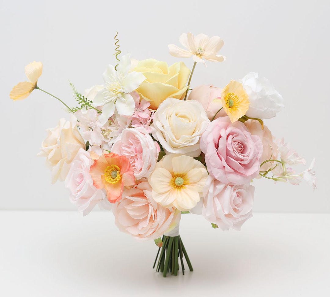 A&F Spring Peach Bouquets, Bright Wildflower Bouquets, Colorful Bridal ...