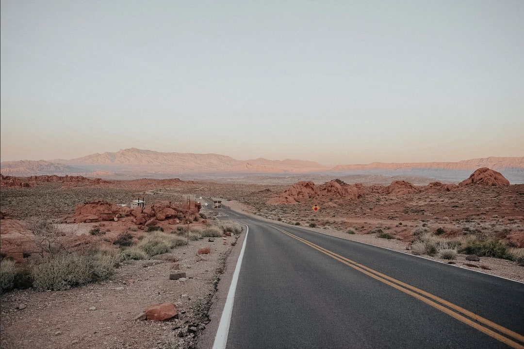 Valley of Fire Red Rocks Nevada, Desert Road Sunset, Original ...