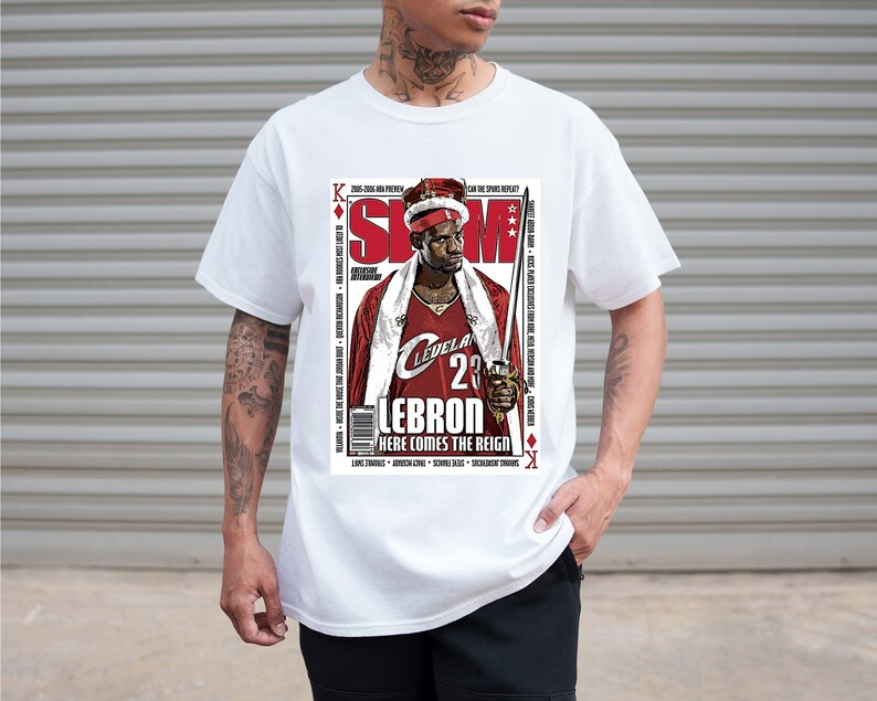 White Lebron James Slam Inspired NBA Unisex T-shirt - Etsy