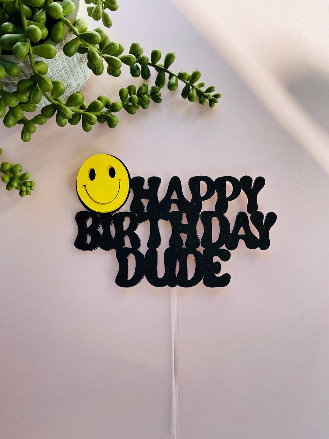 Groovy Smile Face Cake Topper for Birthday Cake Dude, Smile Face Cake ...