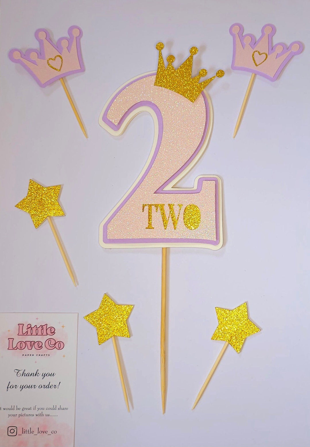 Princess Birthday Number Cake Topper Set 2nd Birthday Princess Party ...