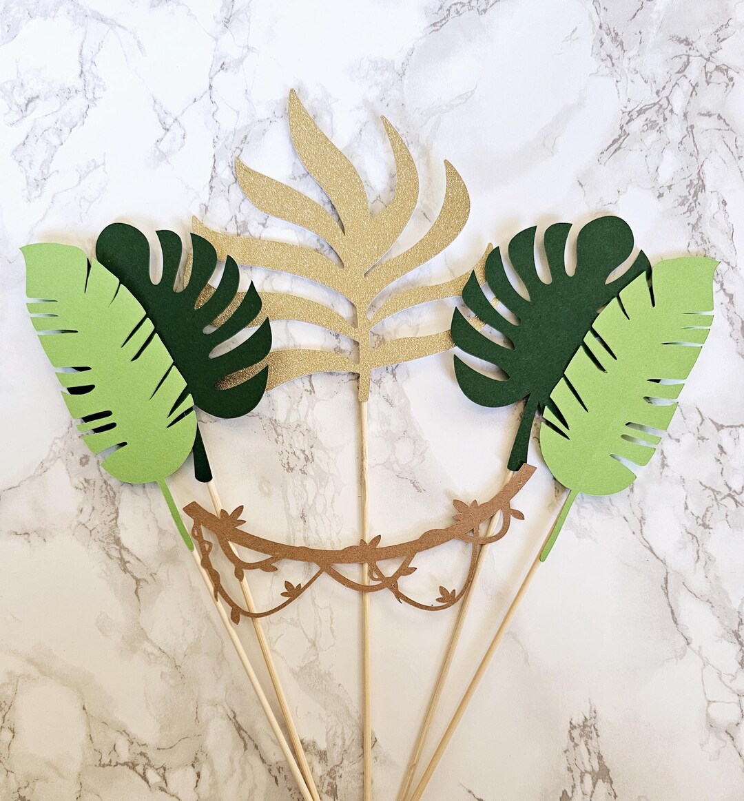 Palm Leaves Cake Topper, Palm Leaves Cake Topper, Jungle Leaves, Jungle ...