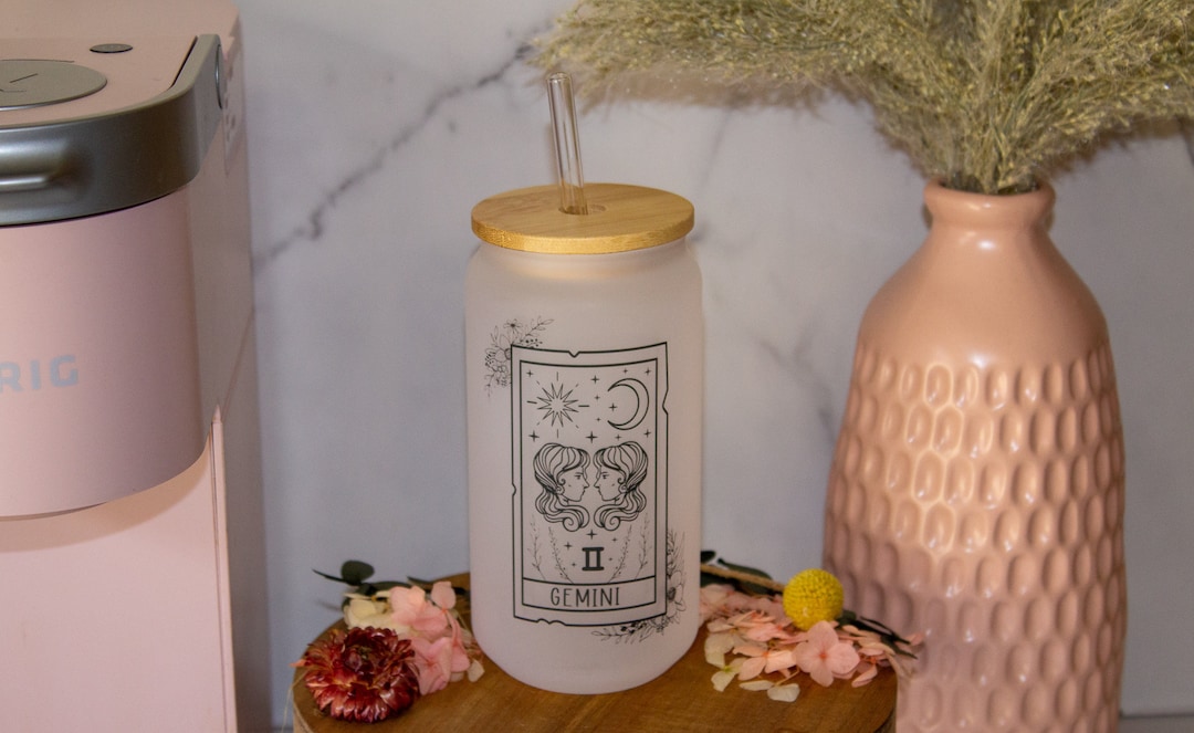 Zodiac Iced Coffee Cup Zodiac Glass Can Zodiac Cup With Lid - Etsy