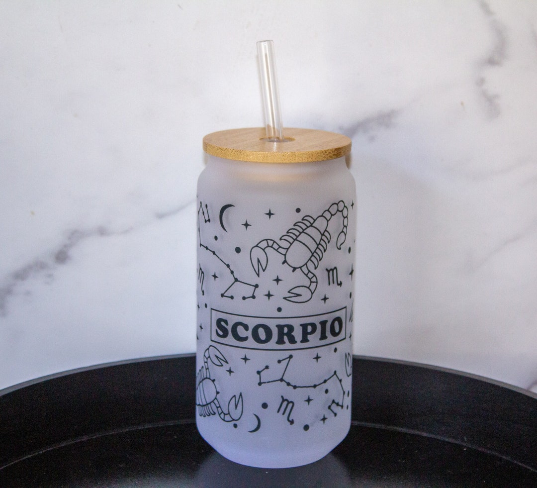 Scorpio Iced Coffee Cup, Scorpio Glass Can, Scorpio Cup With Lid ...