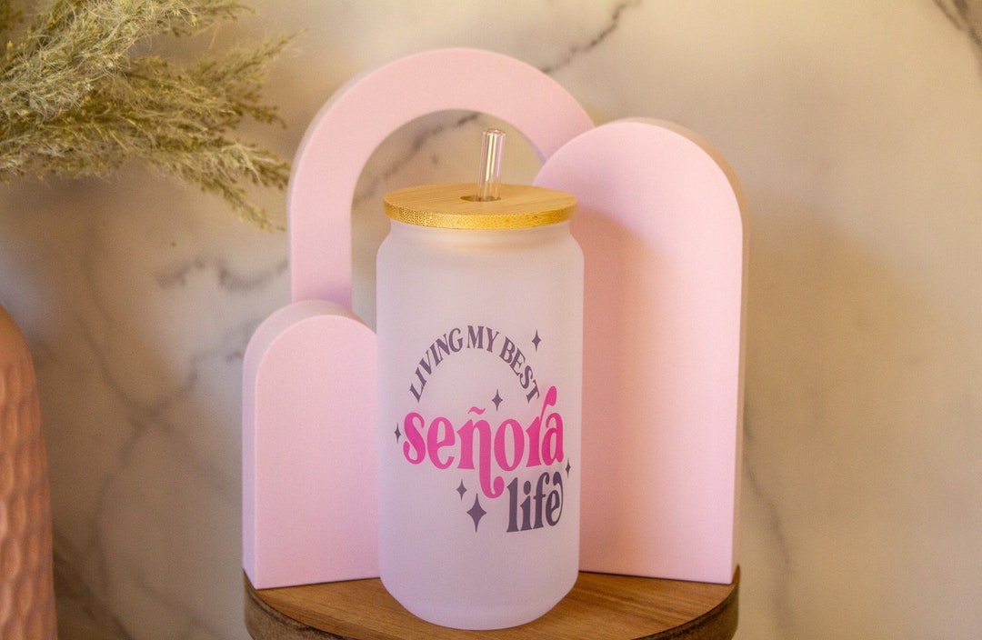 Señora Iced Coffee Cup, Señora Glass Can, Señora Cup With Lid, Cup With ...