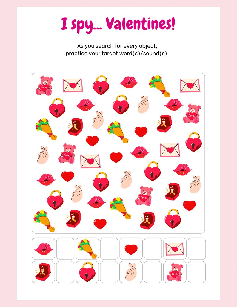 Valentine’s Day Themed Speech/language Tasks - Etsy