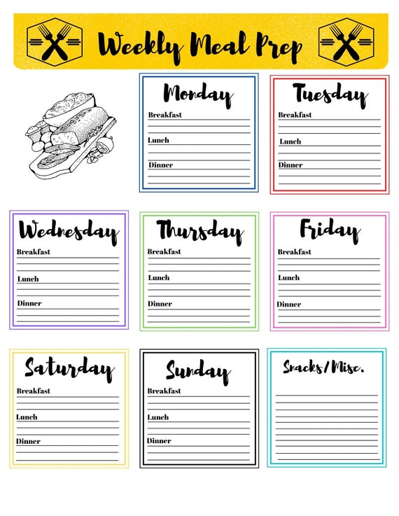 Weekly Meal Prep - Etsy