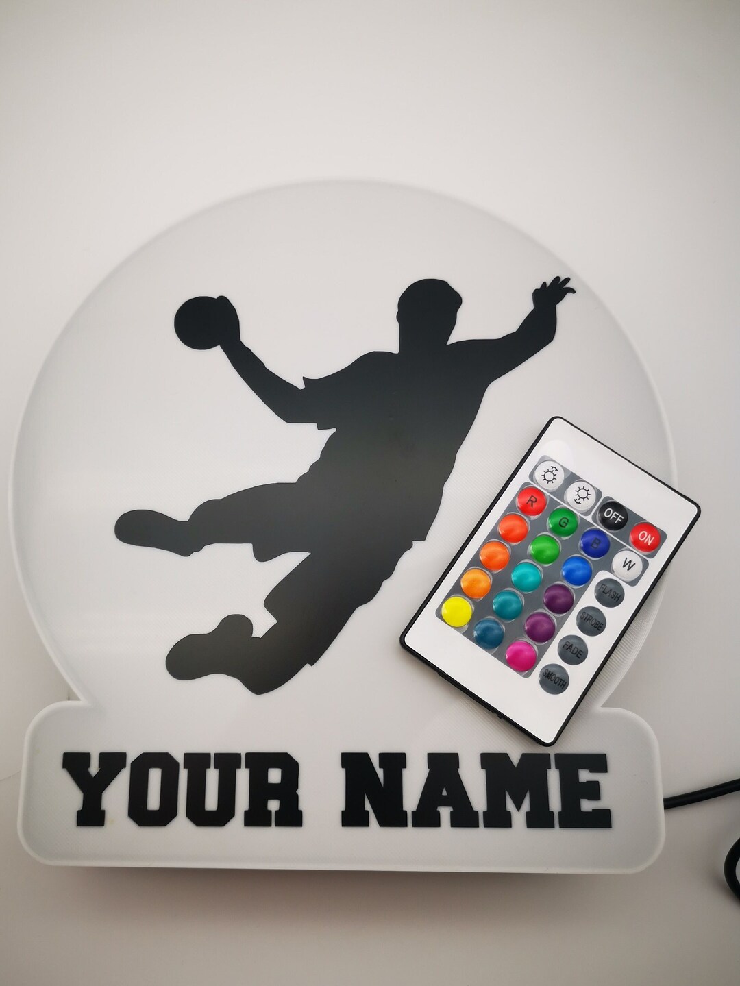 Lampe de handball personnalisable avec silhouette LED nom Cadeau pour ...