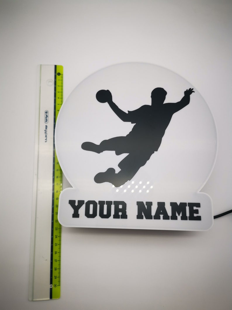 Lampe de handball personnalisable avec silhouette LED nom Cadeau pour ...