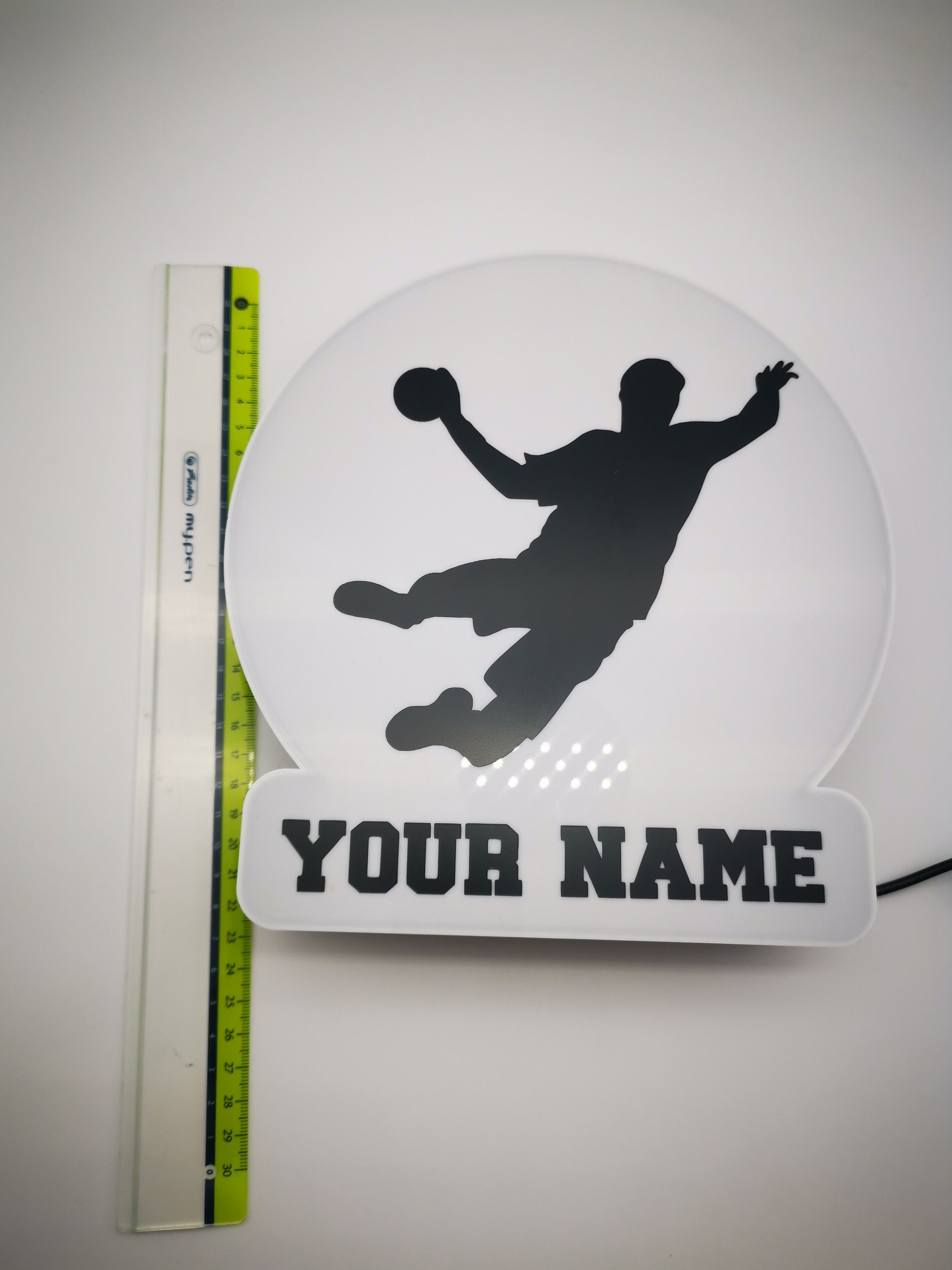 Lampe de handball personnalisable avec silhouette LED nom Cadeau pour ...