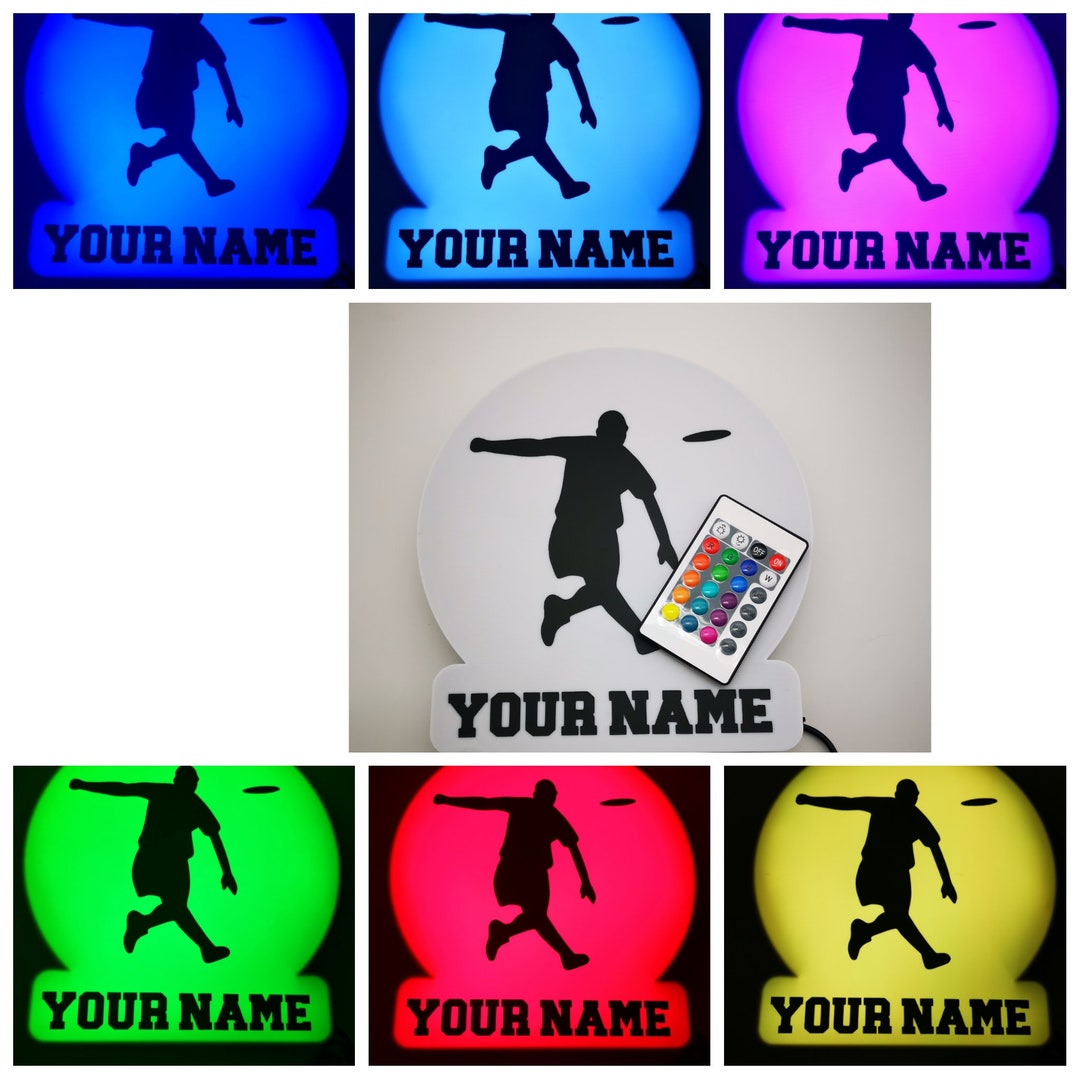Personalizable Disc Golf Lamp With LED Silhouette Name Gift for Disc ...