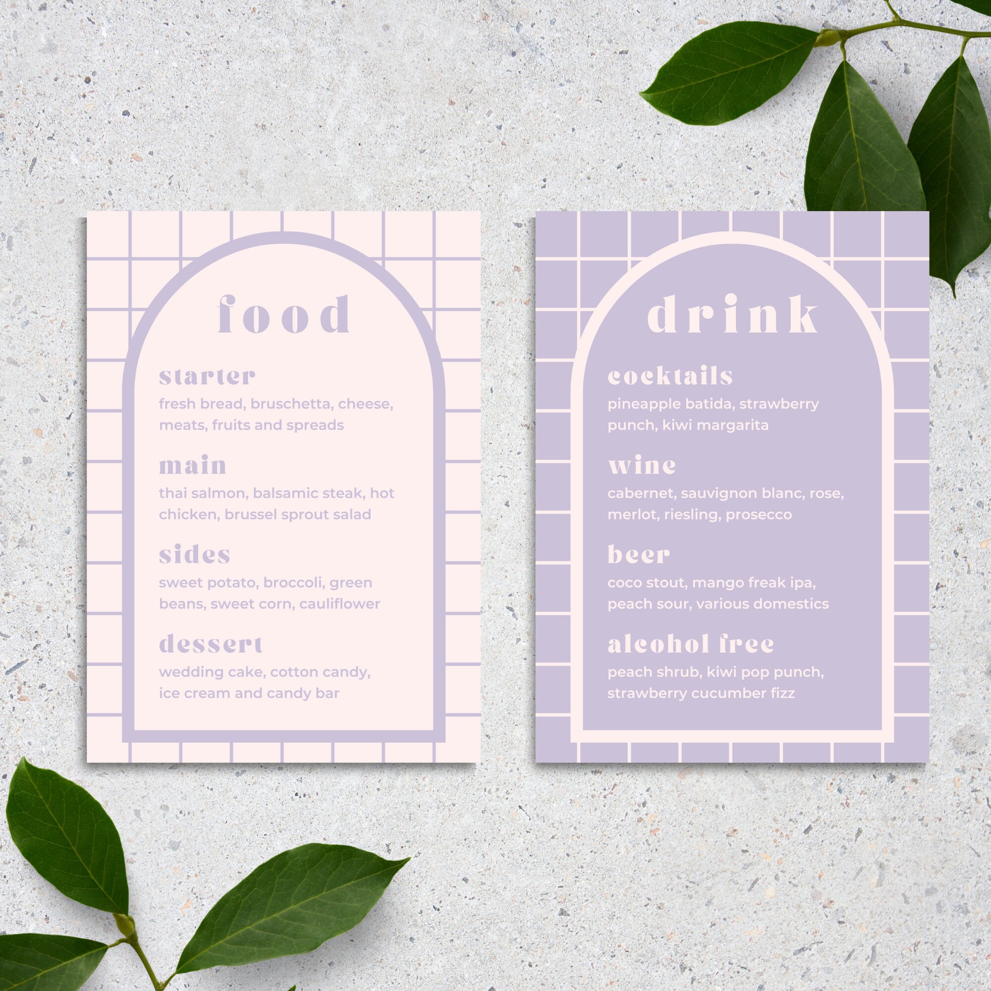 Pastel Purple Wedding Menu Design | Colorful Custom Canva Template ...