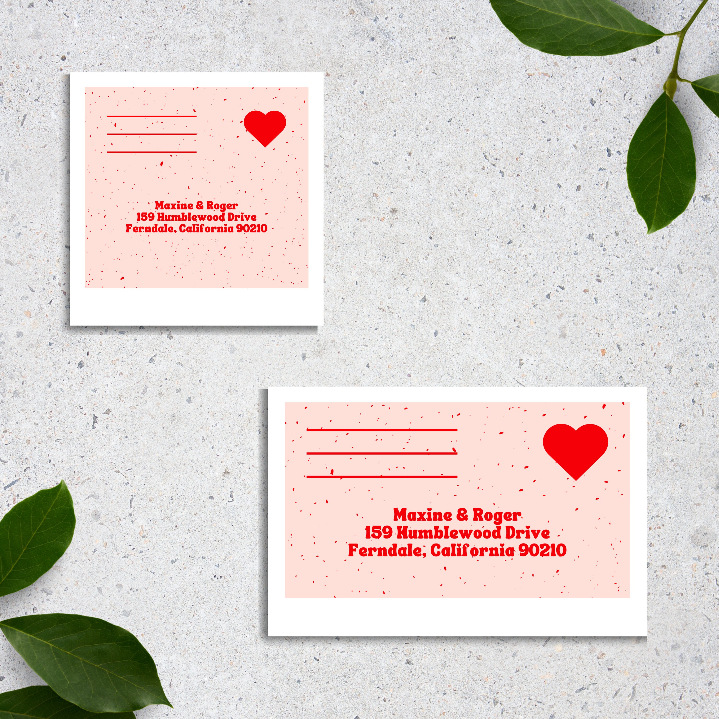 Pink + Red Wedding Envelopes Template | Retro Typography Custom Canva ...
