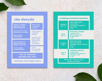 Canva Wedding Invitation Set Digital Download Print - Etsy
