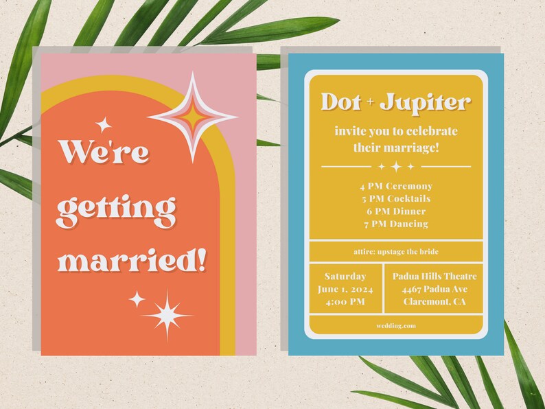 Canva Wedding Invitation Set Digital Download Print - Etsy