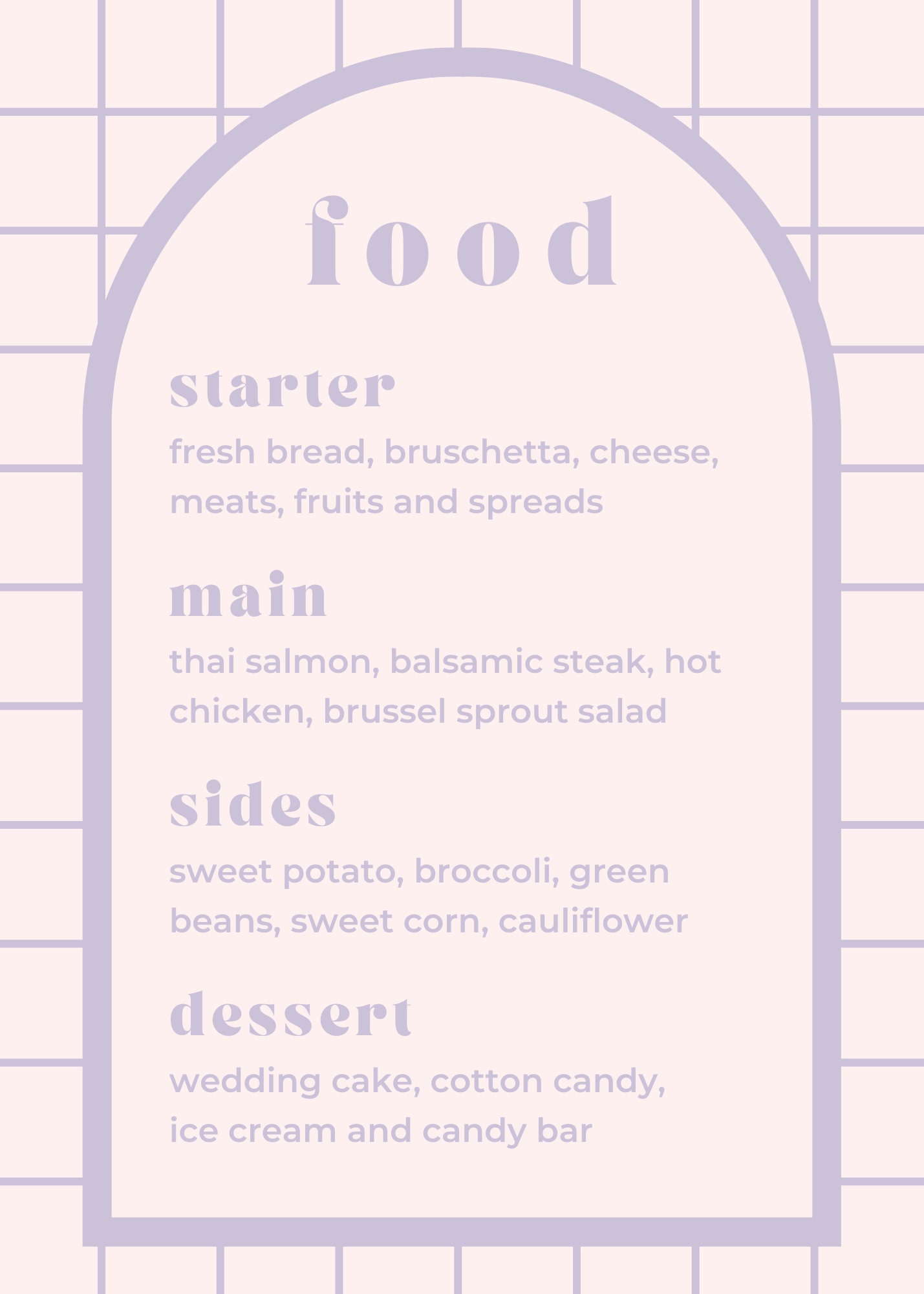 Pastel Purple Wedding Menu Design | Colorful Custom Canva Template ...