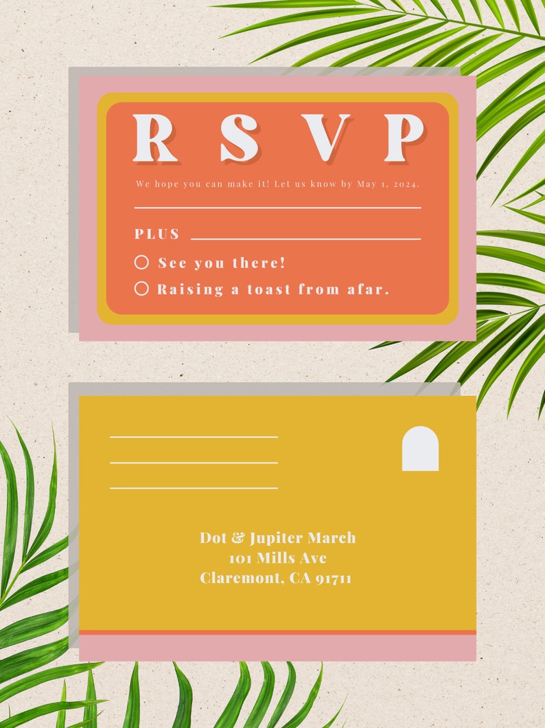 Canva Wedding Invitation Set Digital Download Print - Etsy