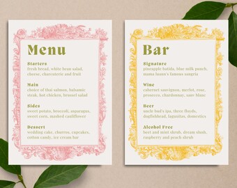 Victorian Menu Template - Etsy Ireland