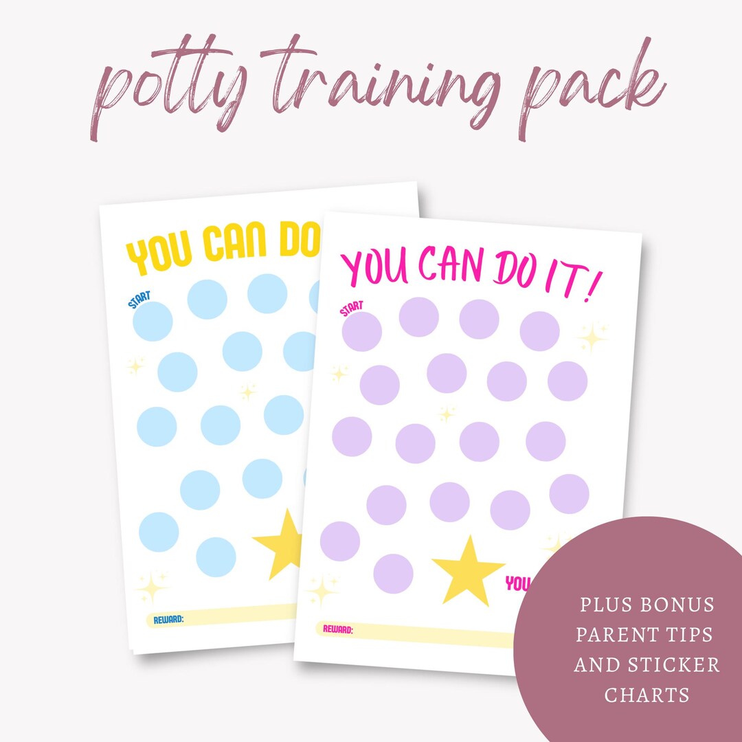 Potty Training Sticker Charts - Potty Training Tips - Digital Download ...