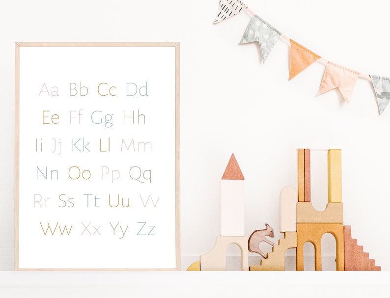 Neutral Alphabet Print - Alphabet Poster - Classroom Poster - Nursery ...
