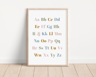 Neutral Alphabet Print - Alphabet Poster - Classroom Poster - Nursery ...